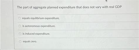 Solved The Part Of Aggregate Planned Expenditure That Does