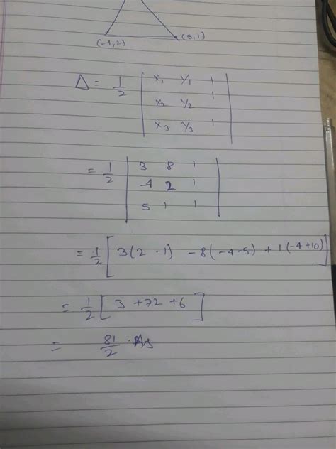 find the area of the triangle whose vertices are 3 8 4 2