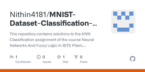 Github Nithin4181mnist Dataset Classification Using Knn Classifier This Repository Contains