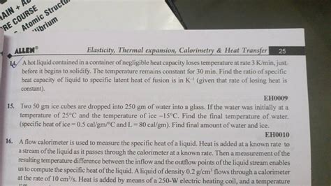 Alien 3elasticity Thermal Expansion Calorimetry And Heat Transfer 2514