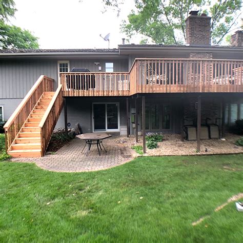 Raised Ranch Deck Designs Wood Deck Installer Rochester Hills Mi