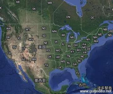 美国地图美国卫星地图 谷歌卫星地图