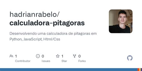Github Hadrianrabelocalculadora Pitagoras Desenvolvendo Uma