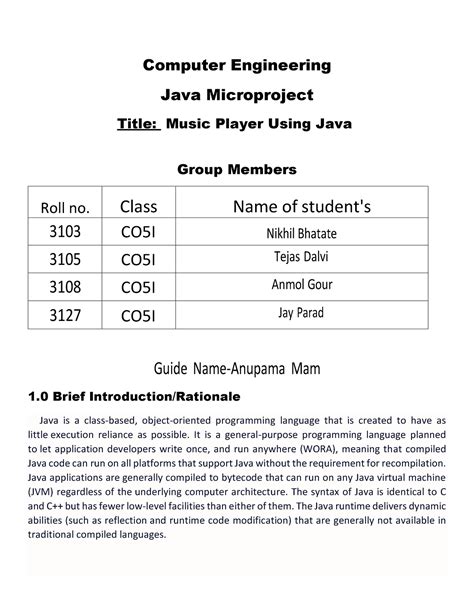 Java Microp Java Project Notes Computer Engineering Java