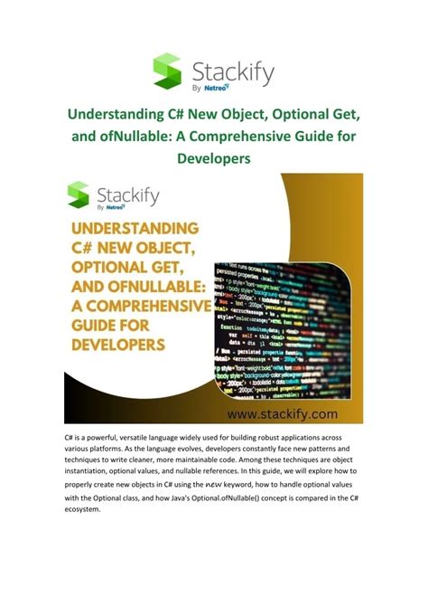 Ppt Understanding C New Object Optional Get And Ofnullable A