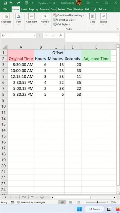 Add Hours Minutes And Seconds To Time In Excel Excel Tips And Tricks