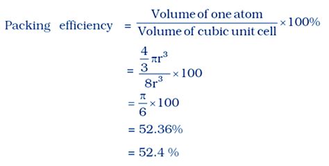 Q 10 Calculate The Efficiency Of Packing In Case Of A Metal Crystal For I Simple Cubic Ii