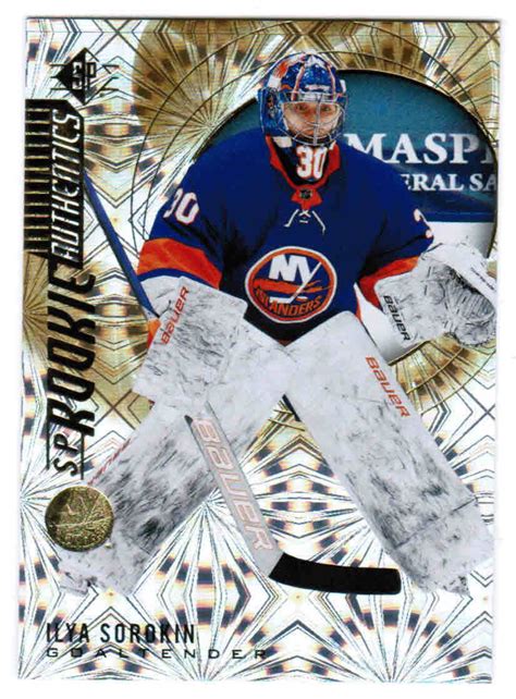 2021 2020 Sp Hockey Ilya Sorokin 116 Rookie Authentics Rc Gold