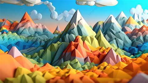 만화 산 경치의 3d 렌더링 후지산 후지 일본 풍경 배경 일러스트 및 사진 무료 다운로드 Pngtree