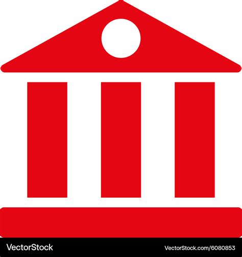 Bank Flat Red Color Icon Royalty Free Vector Image