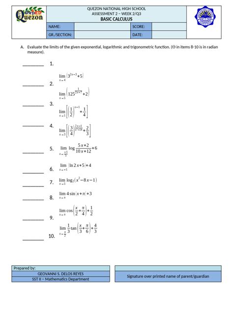 Assessment 2 Wk 2 Limits Of Transcendental Functions Pdf Logarithm Mathematical Relations