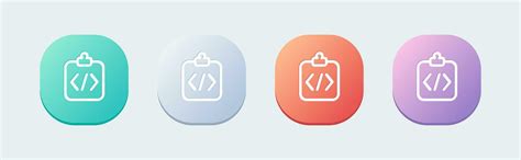 Coding Line Icon In Flat Design Style Programming Signs Vector Illustration Vector