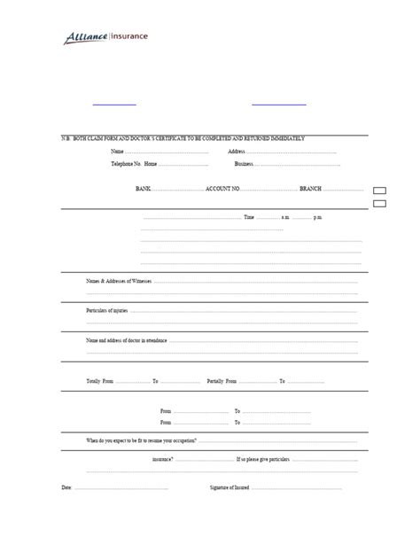 Personalaccidentclaimform 2016 1 Pdf Medicine Health Care