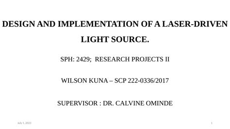 Pdf Design And Implementation Of A Laser Driven Light Source