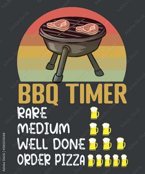 Vintage Bbq Timer Barbecue Grill Grilling Dad Funny Bbq Smoker Bbq
