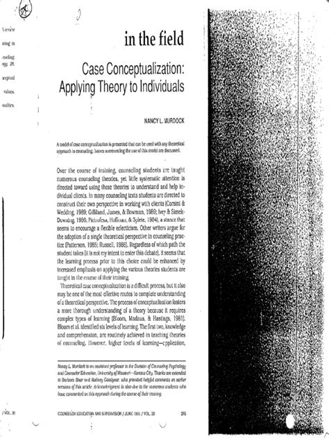 Case Conceptualization Article Pdf