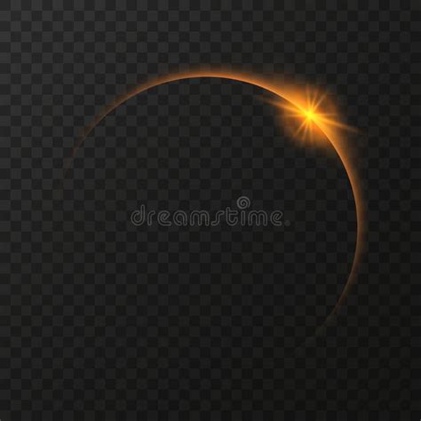 Realistic Total Solar Eclipse With Shining Star Stock Vector Illustration Of Light Galaxy