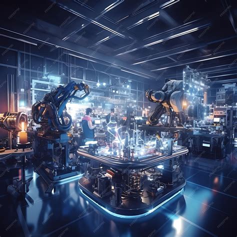 Premium Photo Backdrop Of Robotics Workshop Backdrop Robot Models Circuit Board 3d Pri For