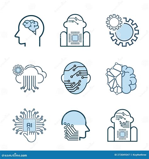 Groups Of Artificial Intelligence Icons Set Collection Of High Quality Outline Web Pictograms