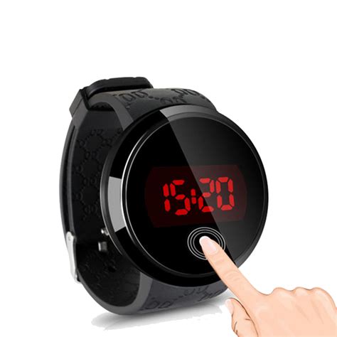 Men S LED Touch Screen Dial Sport Silicone Waterproof Digital Wrist Watch EBay