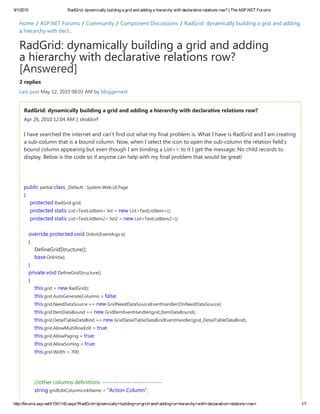 Rad Grid Dynamically Building A Grid And Adding A Hierarchy With Declarative Relations Row