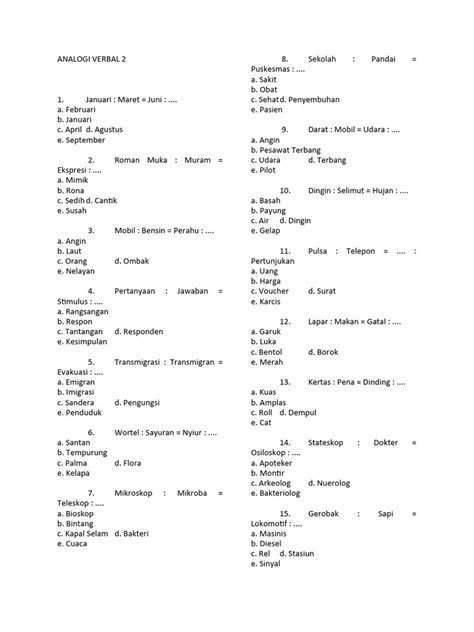 Analogi Verbal 2 Pdf
