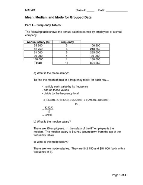 Solution Measures Of Central Tendency Mean Median And Mode For Grouped