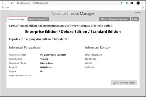 Accurate Tidak Terhubung Dengan License Manager