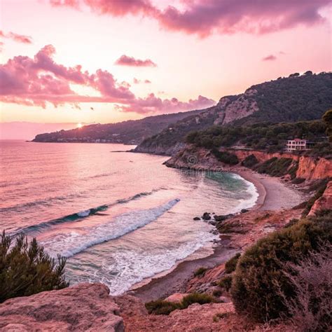 Pink Sunset On The Beach Beach Pink Light Sunset Beautiful Calm