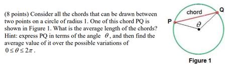 Solved Q Chord P Points Consider All The Chords That Can Chegg