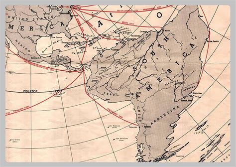 1950 North Polar Azimuthal Equidistant Projection Map I Love Maps