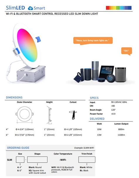 Wifi Down Light Rgbcw Smart