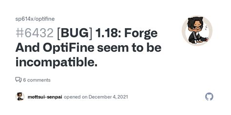 BUG 1 18 Forge And OptiFine Seem To Be Incompatible Issue 6432 Sp614x Optifine GitHub