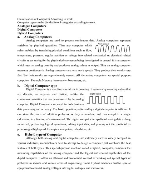 Classification Of Computers According To Workdocx Computing