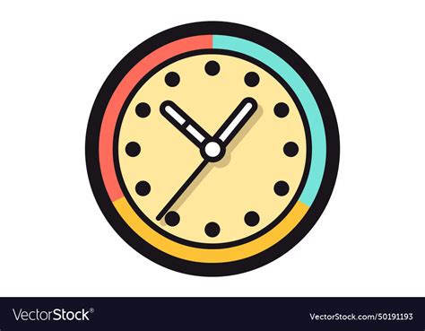 Clock Icon In Flat Style Timer On Color Background