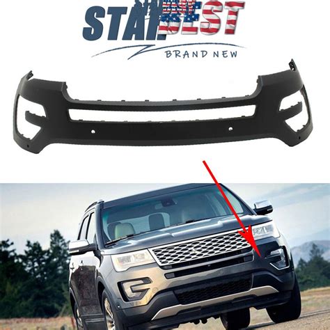 For 2016 2017 Ford Explorer Primed Front Bumper Cover With Sensor Holes