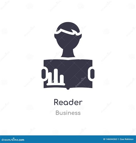 Reader Outline Icon Isolated Line Vector Illustration From Business Collection Stock Vector