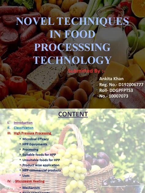 Novel Techniques In Food Processing Technology Pdf Foods Electromagnetic Radiation