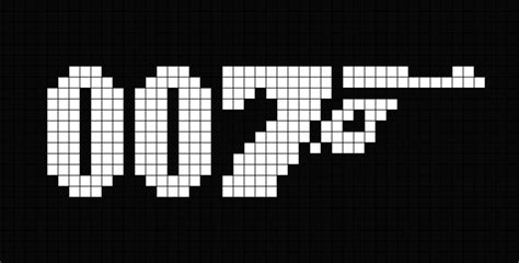 James Bond Logo Pixel Art Pixel Art Pixel Art Grid Pixel Art Pattern