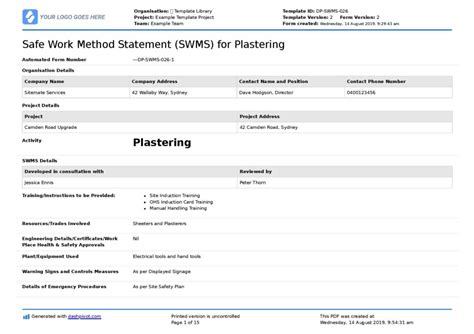 Plastering Safe Work Method Statement Free Plastering Swms Hot Sex Picture