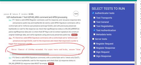 Authenticator Testserror Timeout Of 60000ms Exceeded The Test Cannot