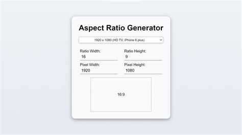 Aspect Ratio Generator Using Html Css And Javascript With Source Code