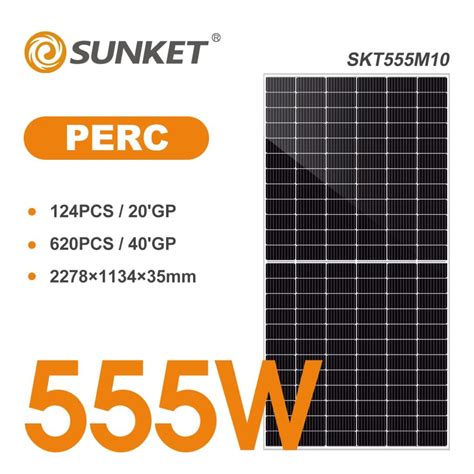 555w 182mm 144cells mono half cell pv module series sunket