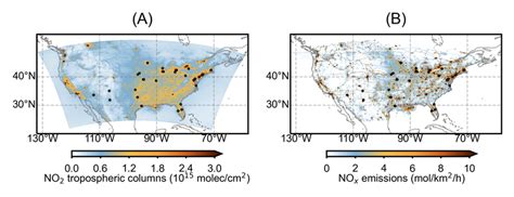 Domain Used For Simulation A Mean Nu Wrf Tropospheric No2 Vertical