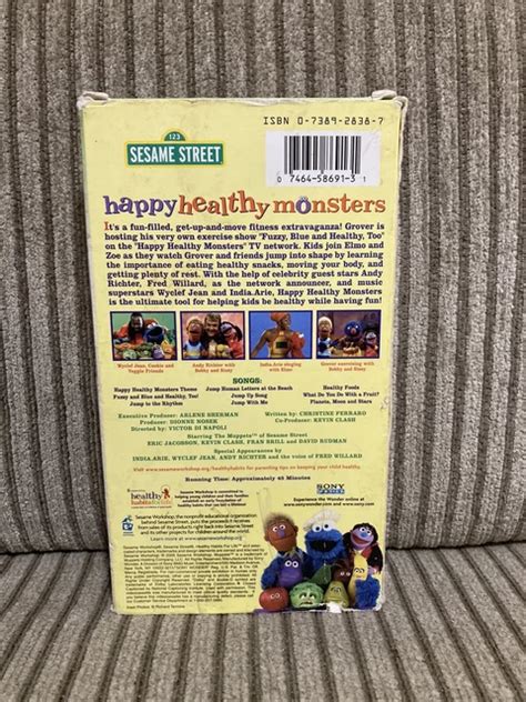 Sesame Street Happy Healthy Monsters Vhs 2005 Healthy Habits For Life