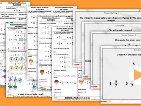year 5 multiply mixed numbers by integers spring block 2 step 18 maths