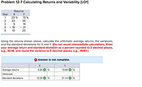 Solved Problem 12 7 Calculating Returns And Variability Chegg Com