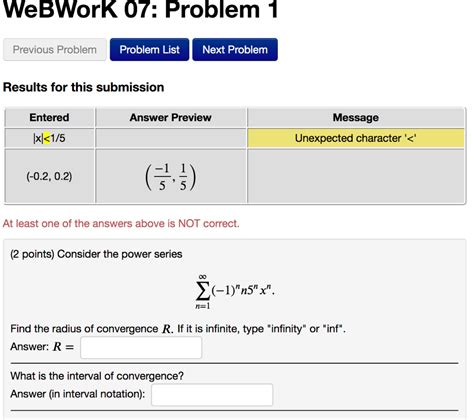 solved webwork 07 problem 1 problem list next problem