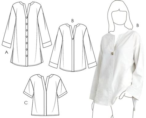 Button Up Tunic Top Sewing Pattern Sewing Patterns Sewing Projects