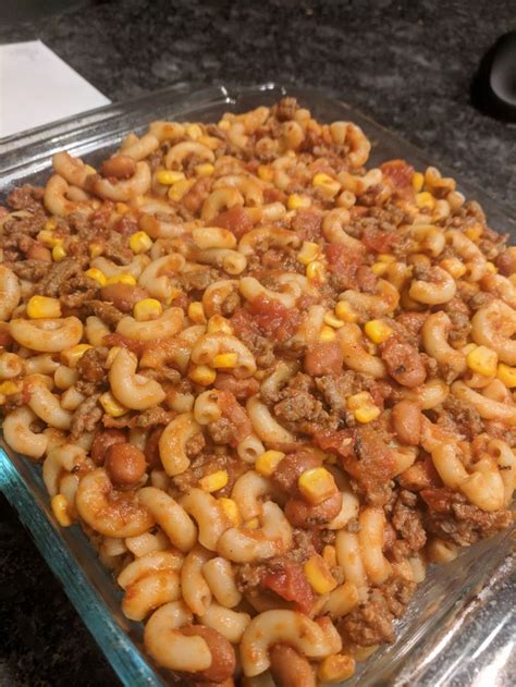 Mexican Goulash 1lb Ground Beef 1lb Macaroni Noodles 32 Ounces Crushed